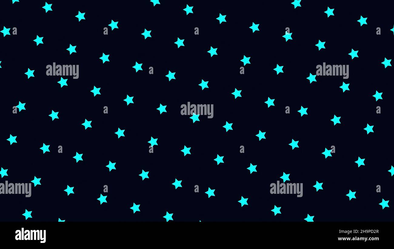 Beautiful cartoon animation of small stars rotating on the dark ...