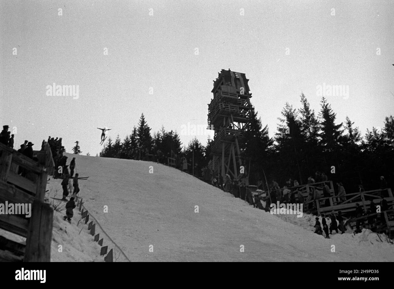 Zakopane, 1949-02-20. Konkurs skoków na Wielkiej Krokwi, zorganizowany ...