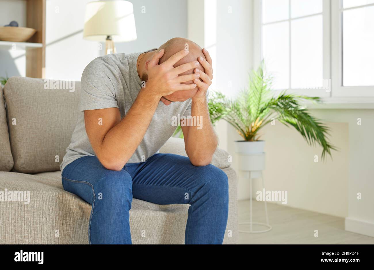 Sick from stress man hi-res stock photography and images - Alamy