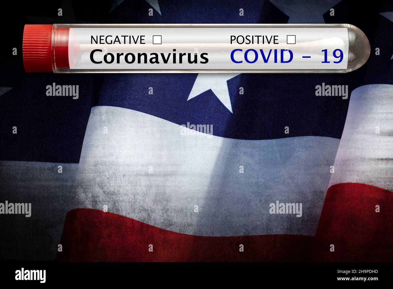Positive Covid test on the background of the USA flag Stock Photo - Alamy