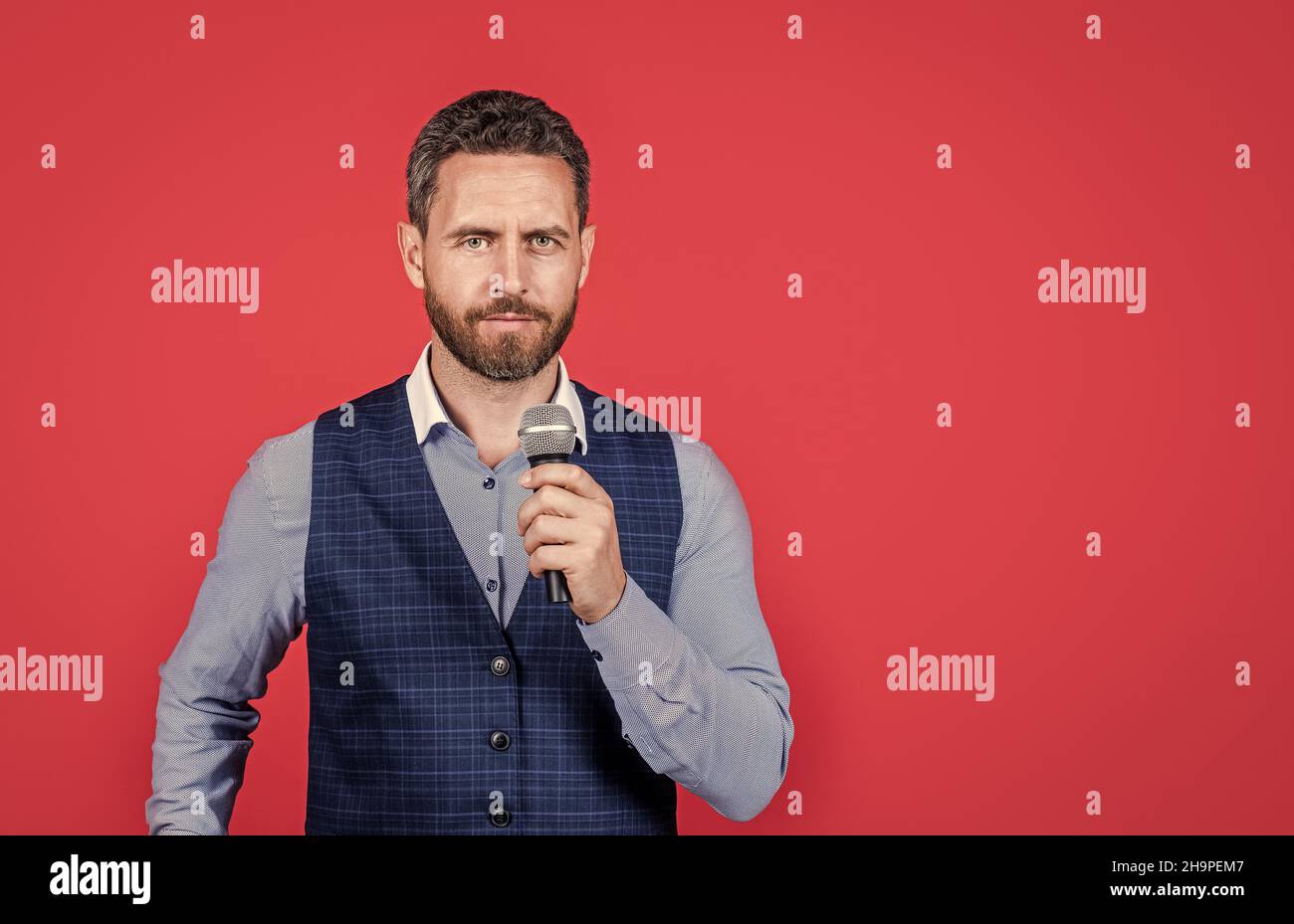 Experience karaoke like never before. Karaoke singer red background ...