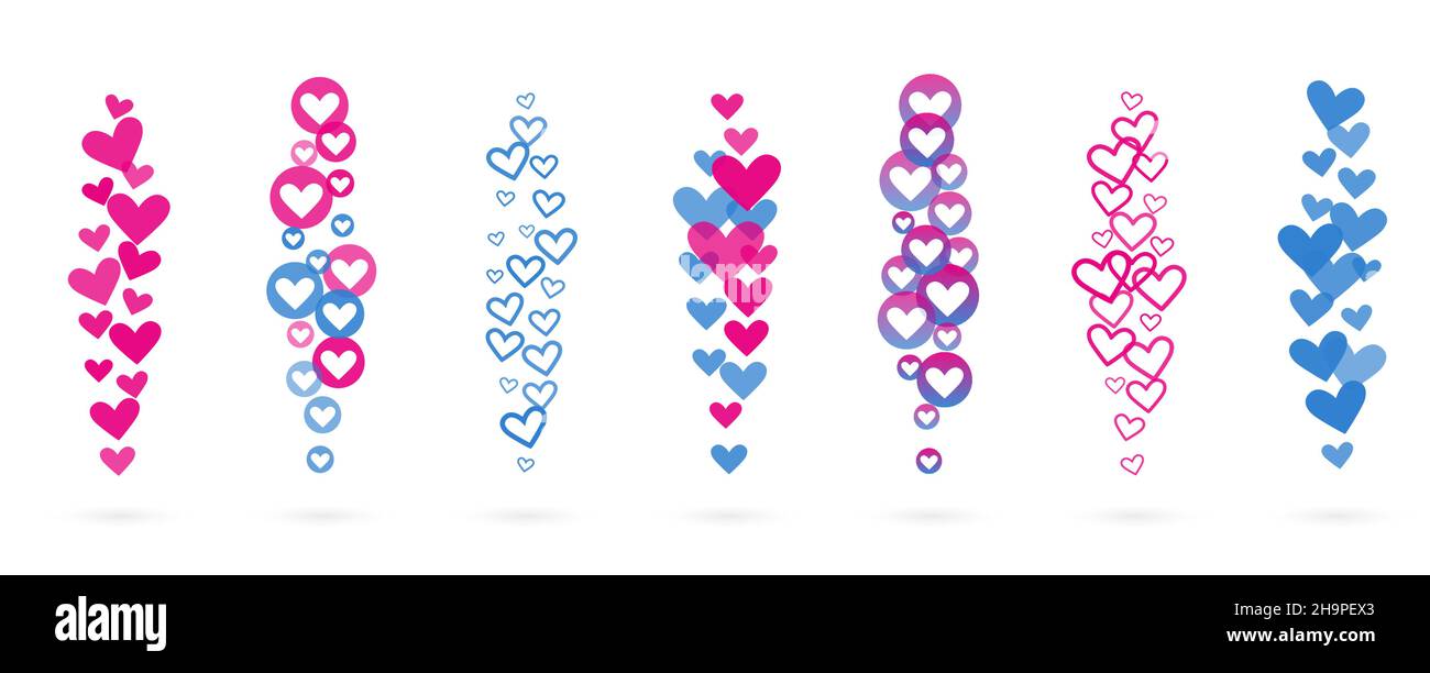 Stream of flying hearts. Like elements for social media live ...