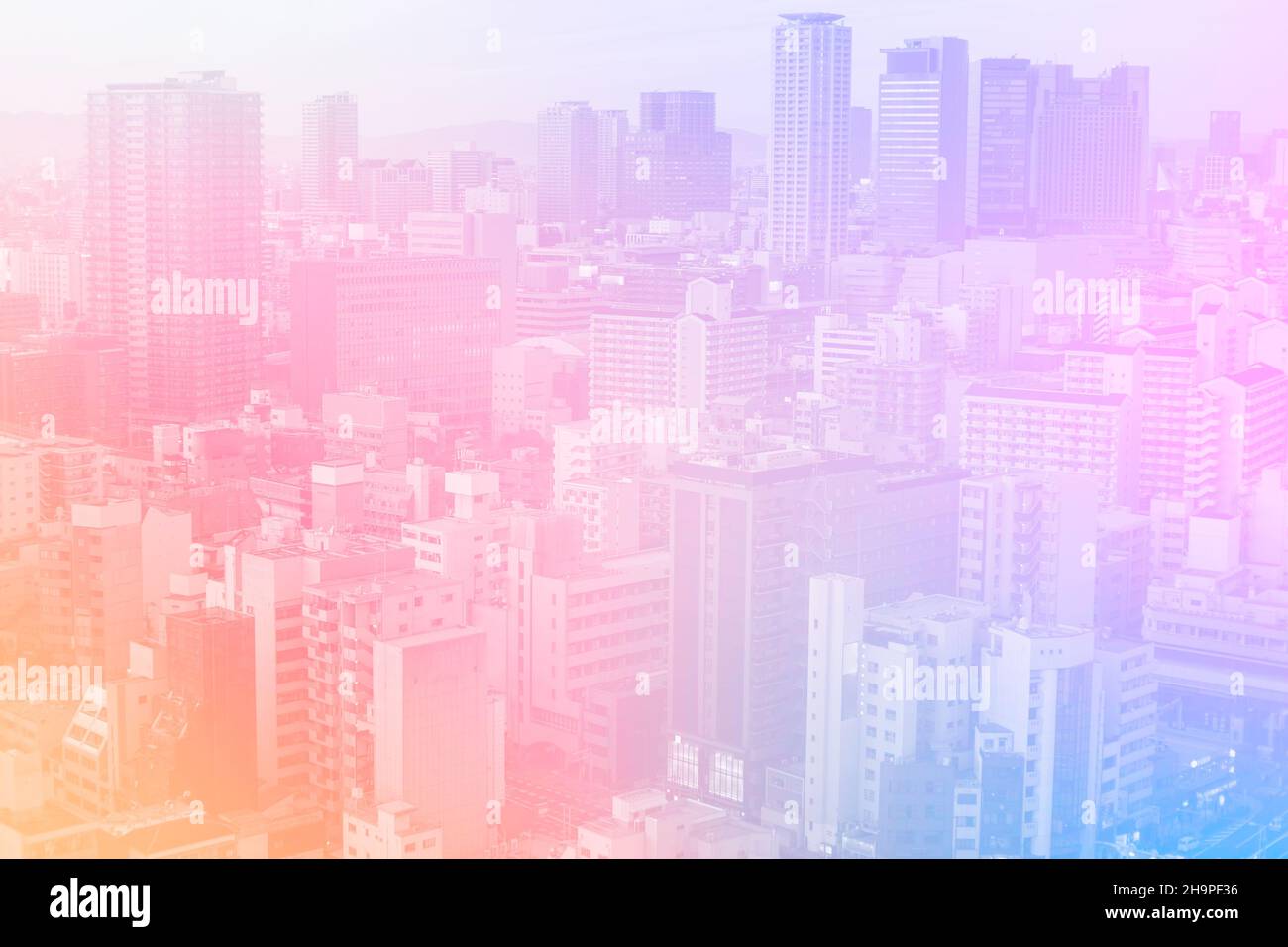 City Metro with gradient colored for modern urban background Stock ...