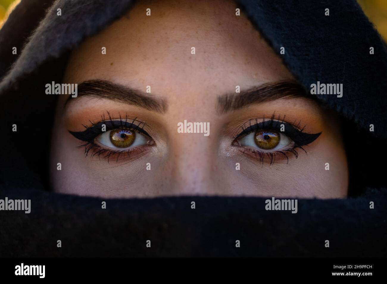 Attractive Veiled Woman Eyes Stock Photo - Alamy