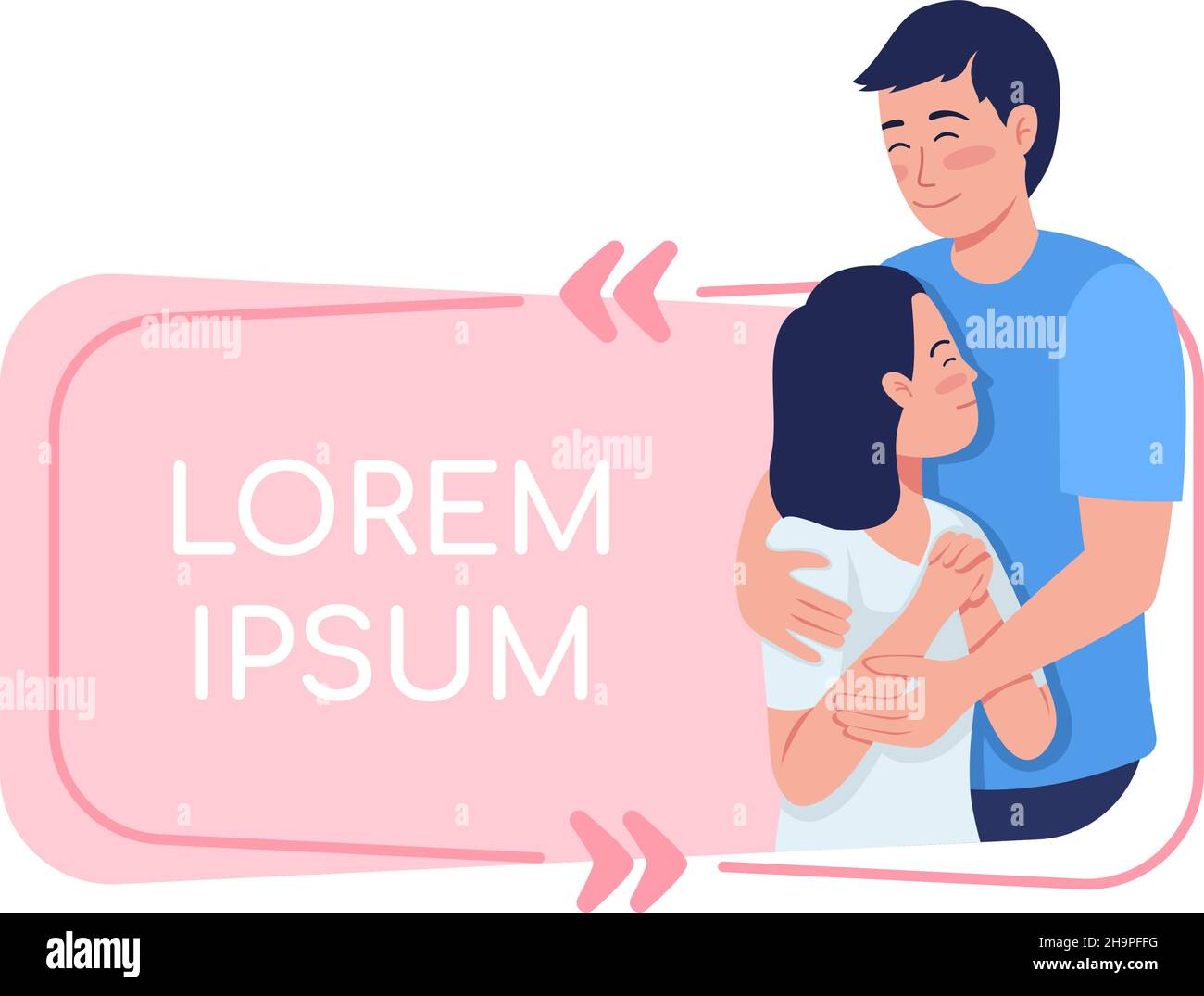 Healthy father daughter relationship vector quote box with flat ...