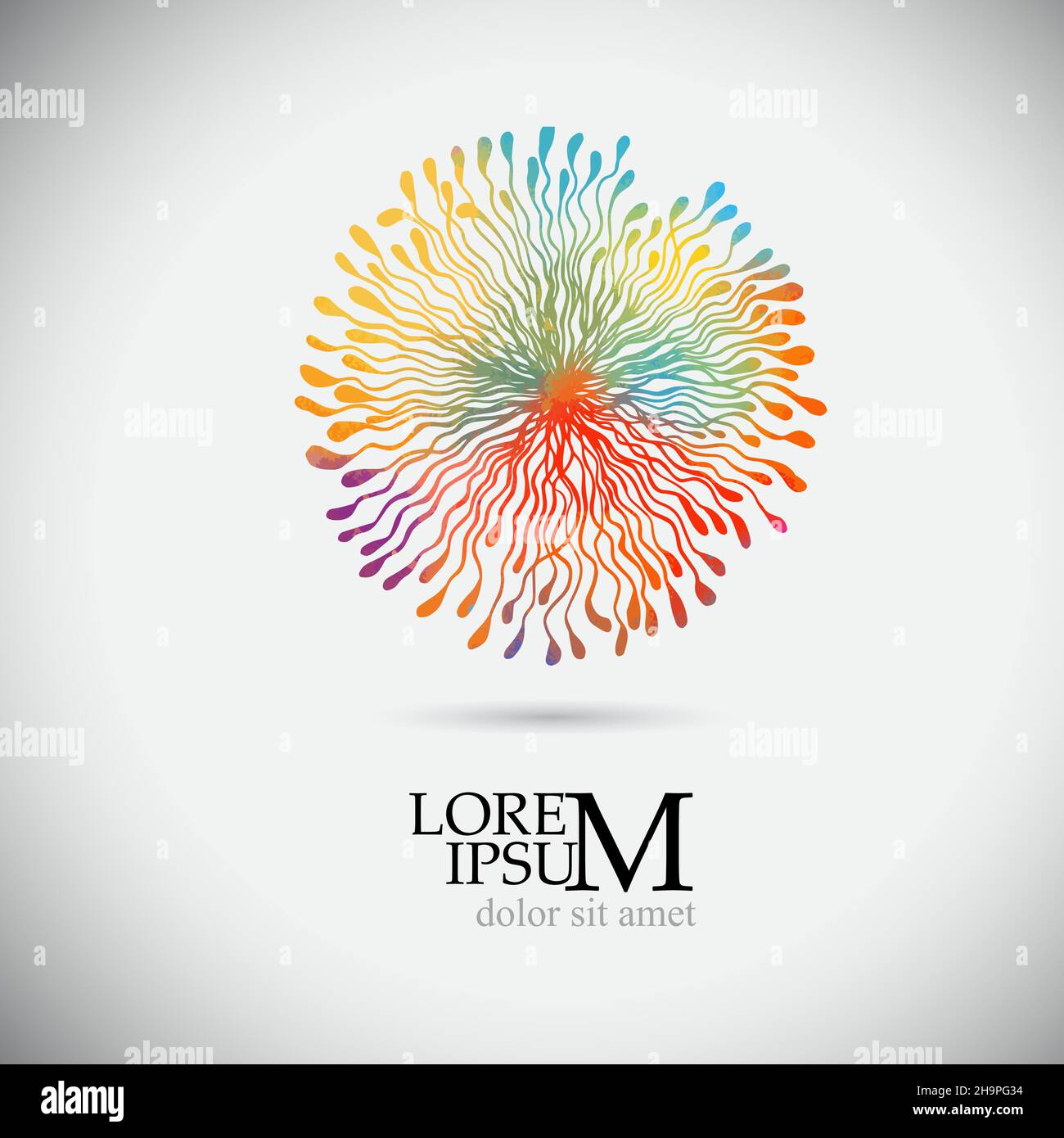 Logo is a multi-colored round flower . Vector illustration Stock Vector ...