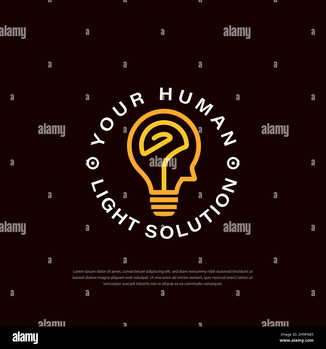Bulb head logo design intelligent human thinking vector illustration ...