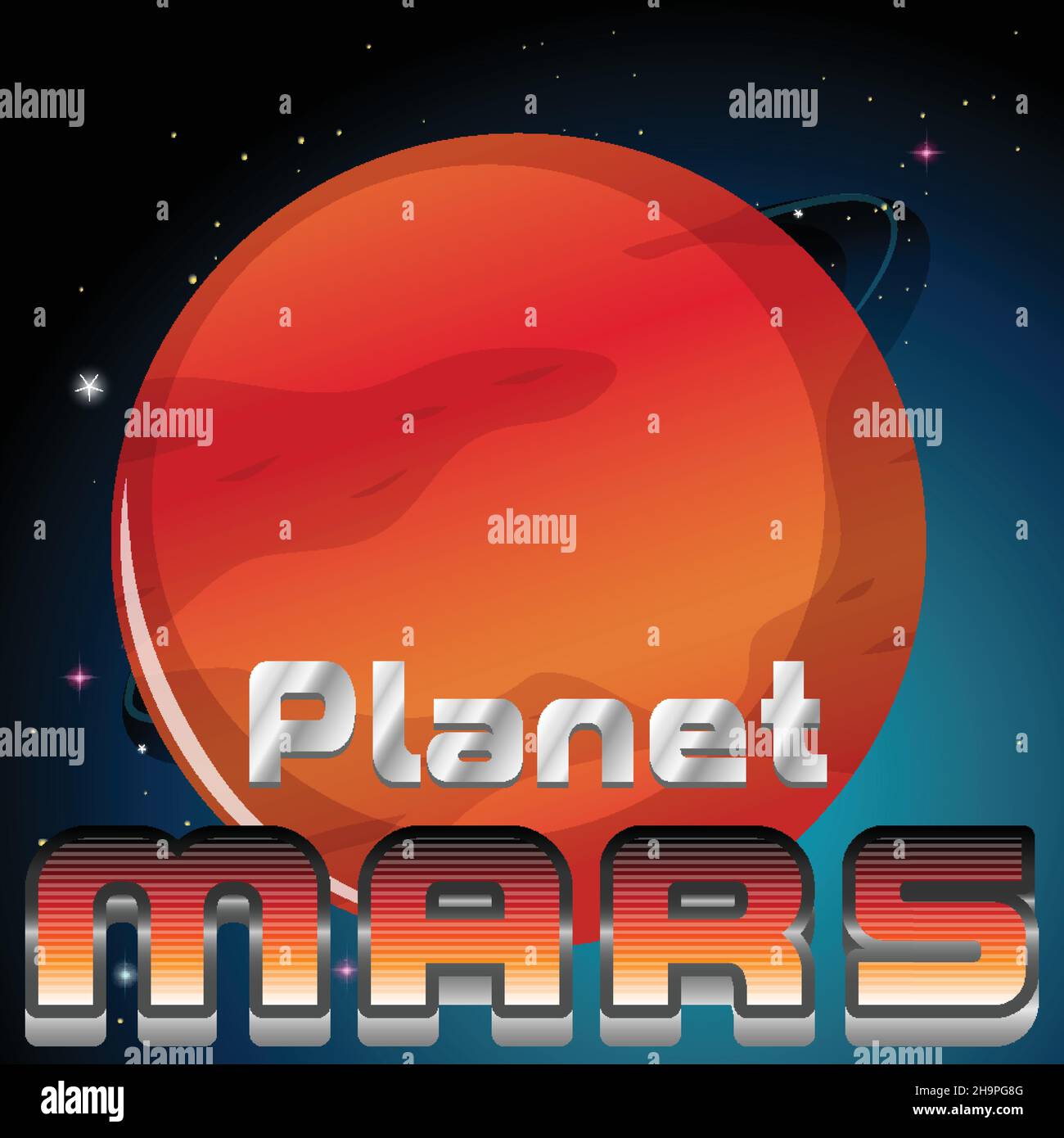 Planet Mars word logo poster illustration Stock Vector Image & Art - Alamy