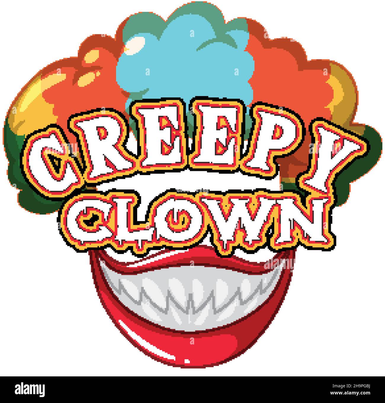 Creepy Clown banner with clown face illustration Stock Vector Image ...