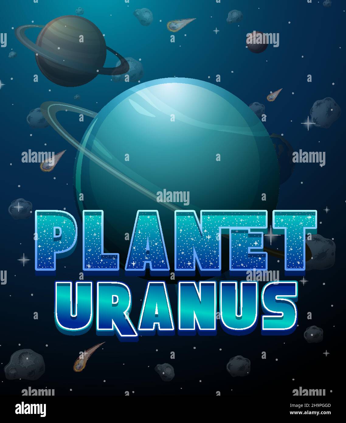 Planet Uranus word logo poster illustration Stock Vector Image & Art ...
