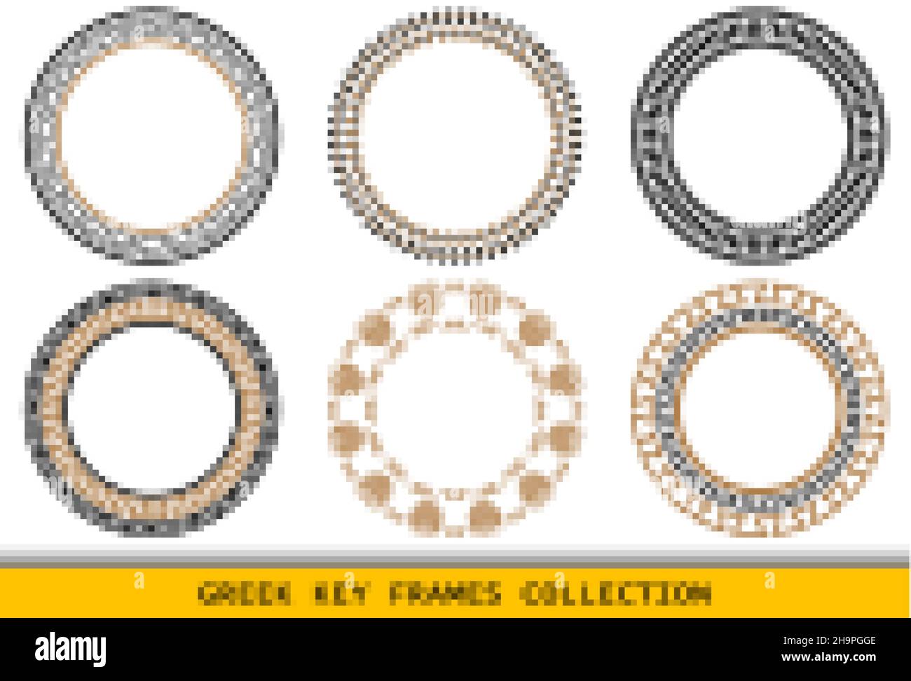 Ancient Greek round frames patterns, set of antique borders from Greece ...