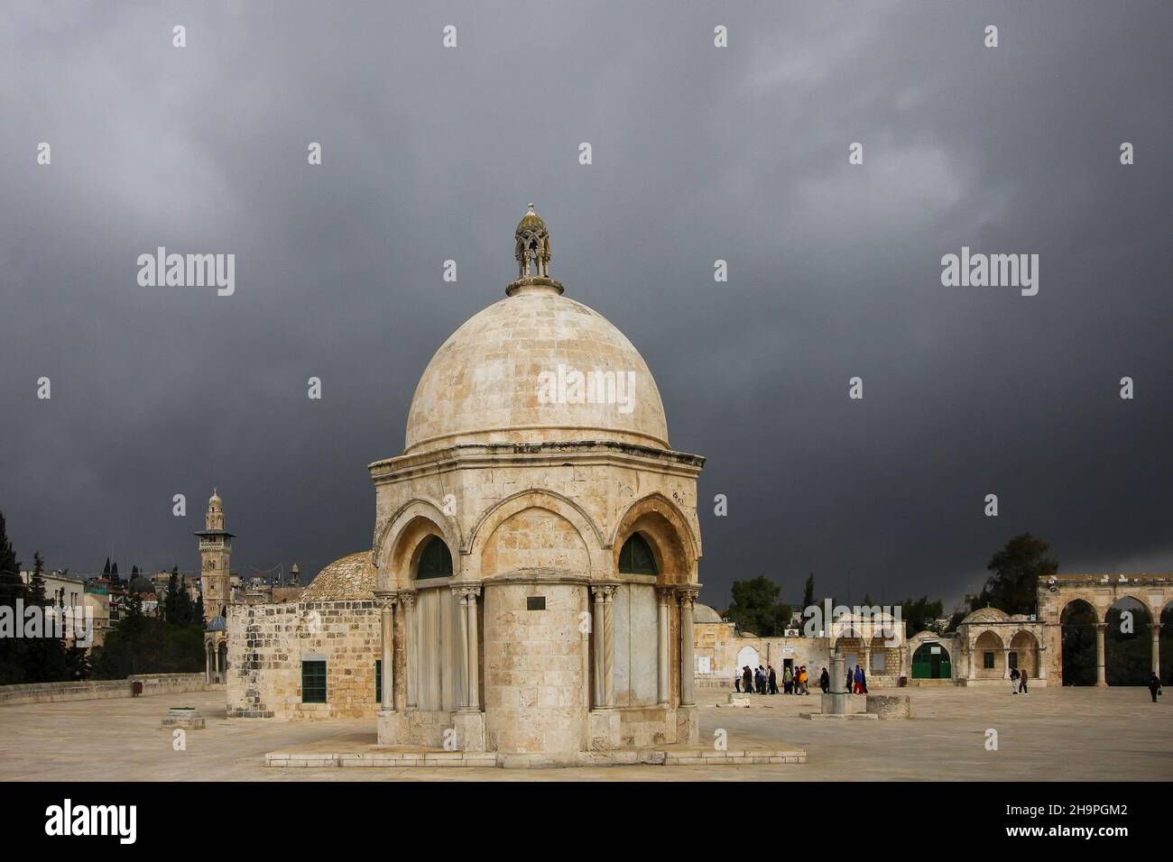 Mosque of Al-aqsa (Dome of the Rock) in Old Town. There are many ...