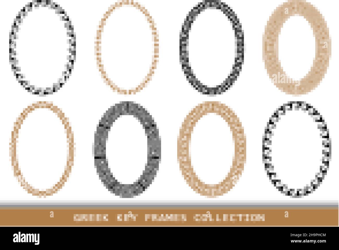 Ancient Greek oval frames patterns, set of antique borders from Greece ...