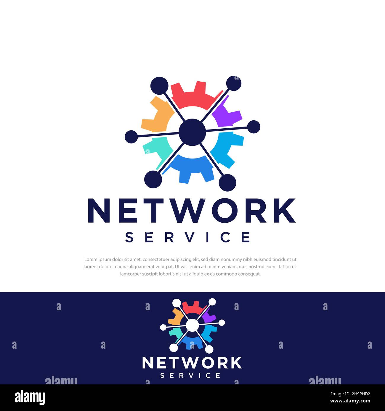 Logo design Network technology connection service network color ...