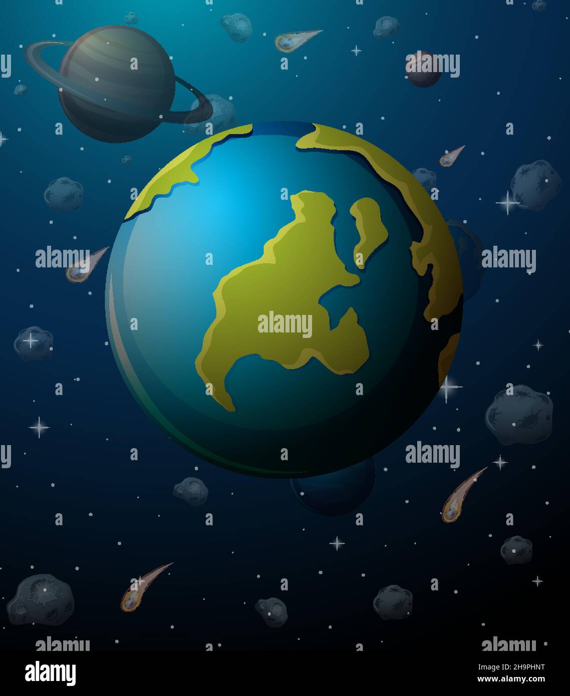 Erath planet on space background illustration Stock Vector Image & Art ...