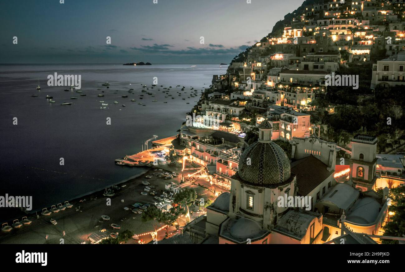Positano at night hi-res stock photography and images - Alamy