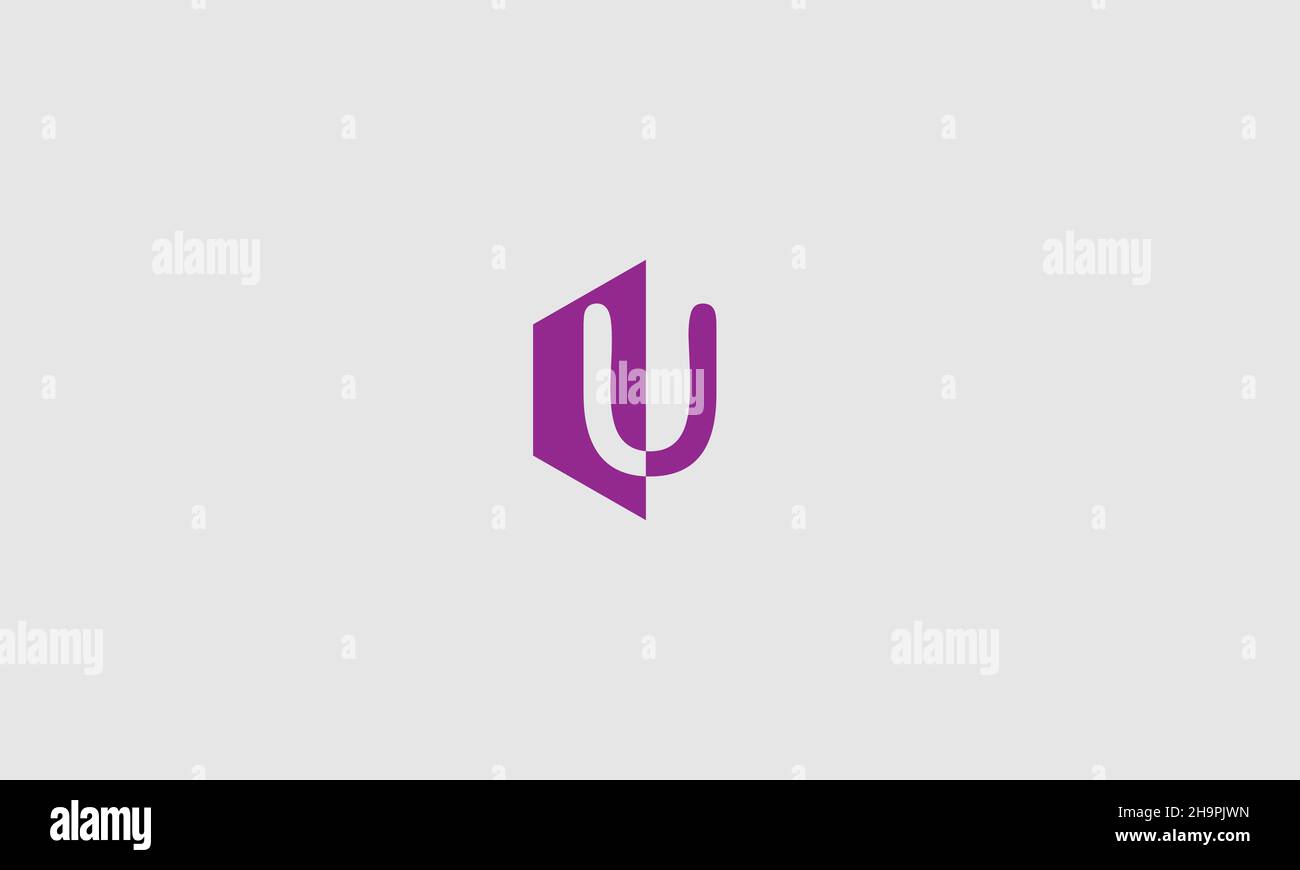 Uppercase banner letter U logo Vector illustration Stock Vector Image ...