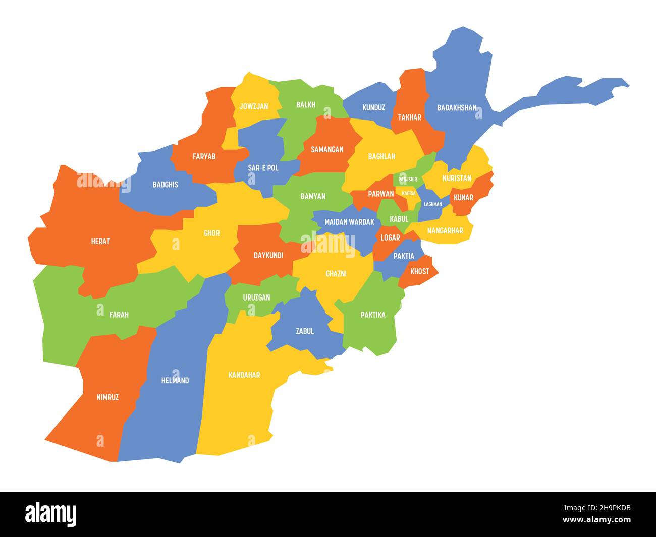 Afghanistan - regional map of provinces Stock Vector Image & Art - Alamy