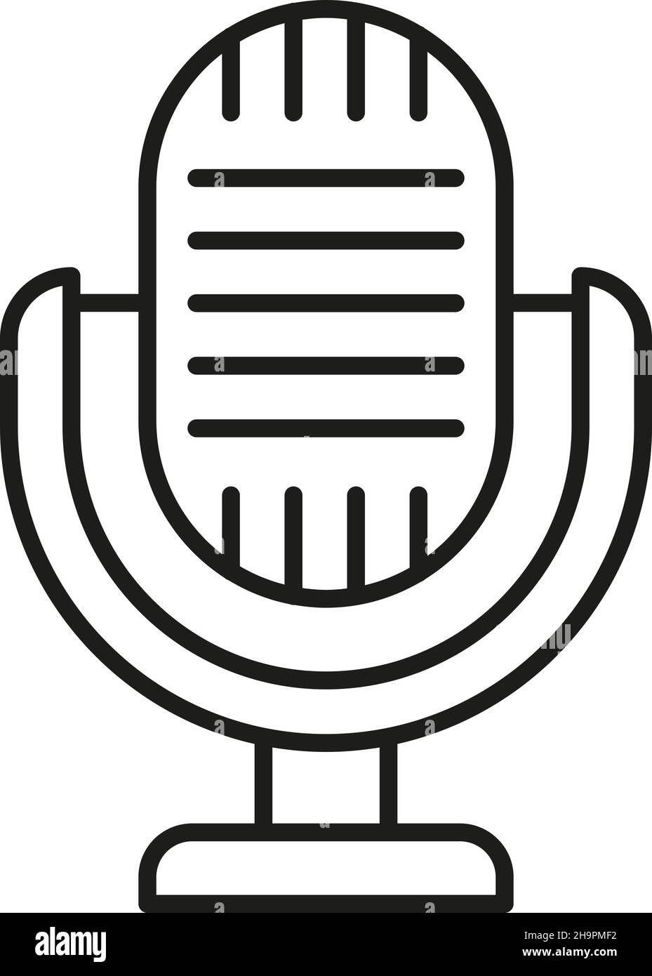 Microphone icon. Audio recording device. Podcast or broadcast symbol ...