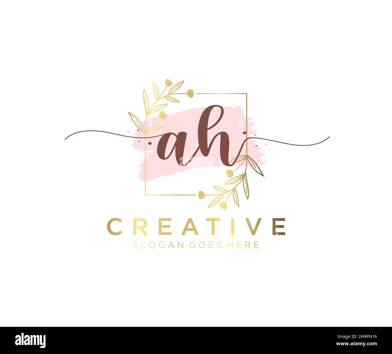 AH feminine logo. Usable for Nature, Salon, Spa, Cosmetic and Beauty ...