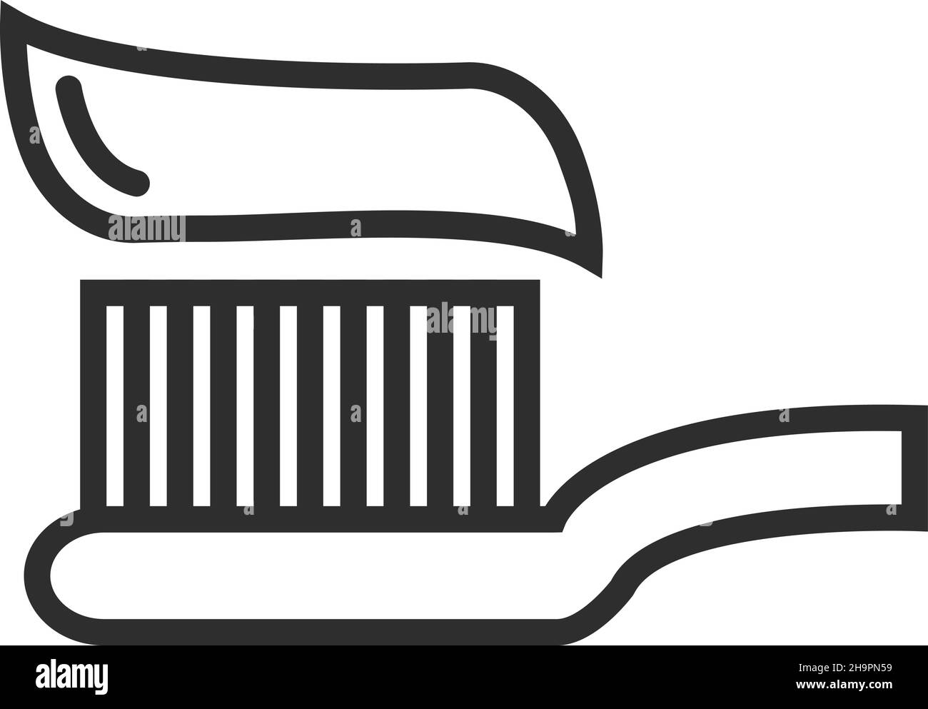 Toothbrush with toothpaste icon. Dental care symbol Stock Vector Image ...