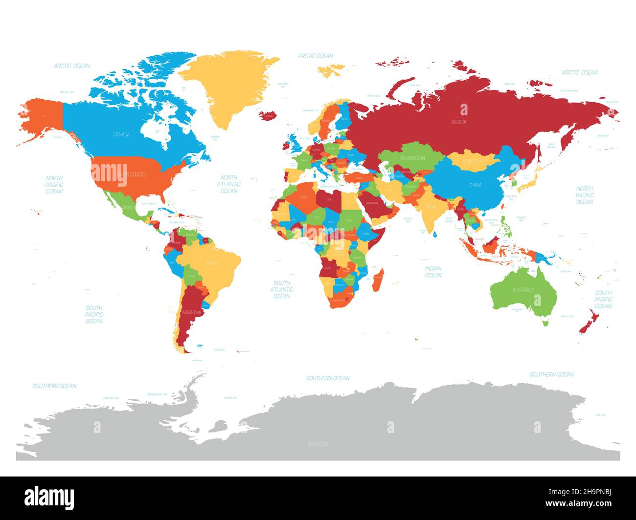High detailed political map of World Stock Vector Image & Art - Alamy