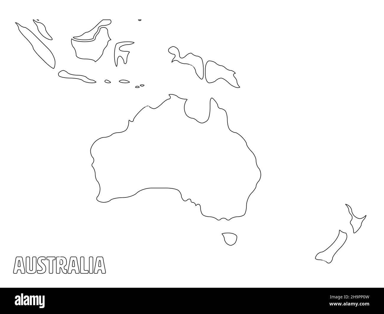 Smooth map of Australia continent Stock Vector Image & Art - Alamy