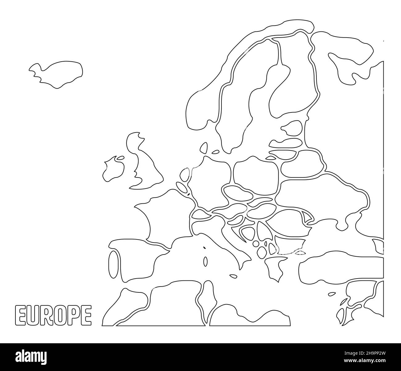 Smooth map of Europe continent Stock Vector Image & Art - Alamy