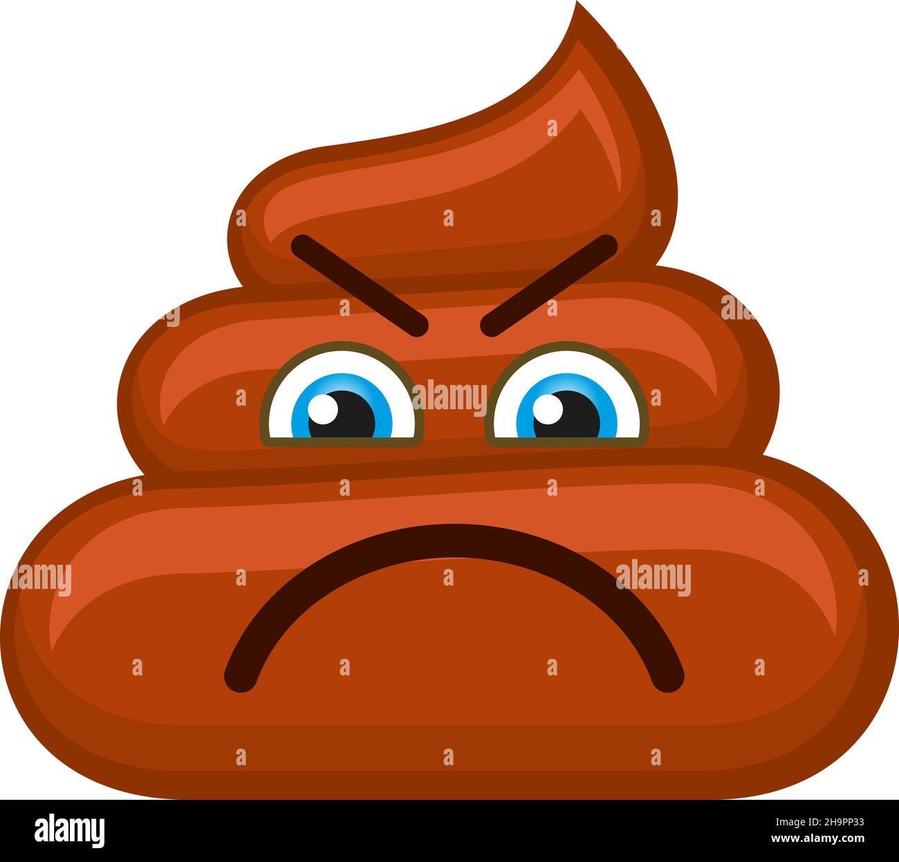 Angry poo emoji. Grumpy poop pile emoticon Stock Vector Image & Art - Alamy