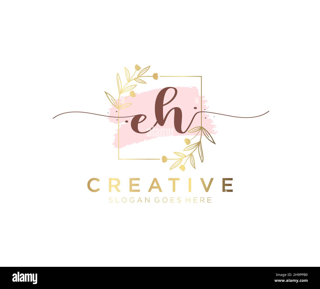 EH feminine logo. Usable for Nature, Salon, Spa, Cosmetic and Beauty ...