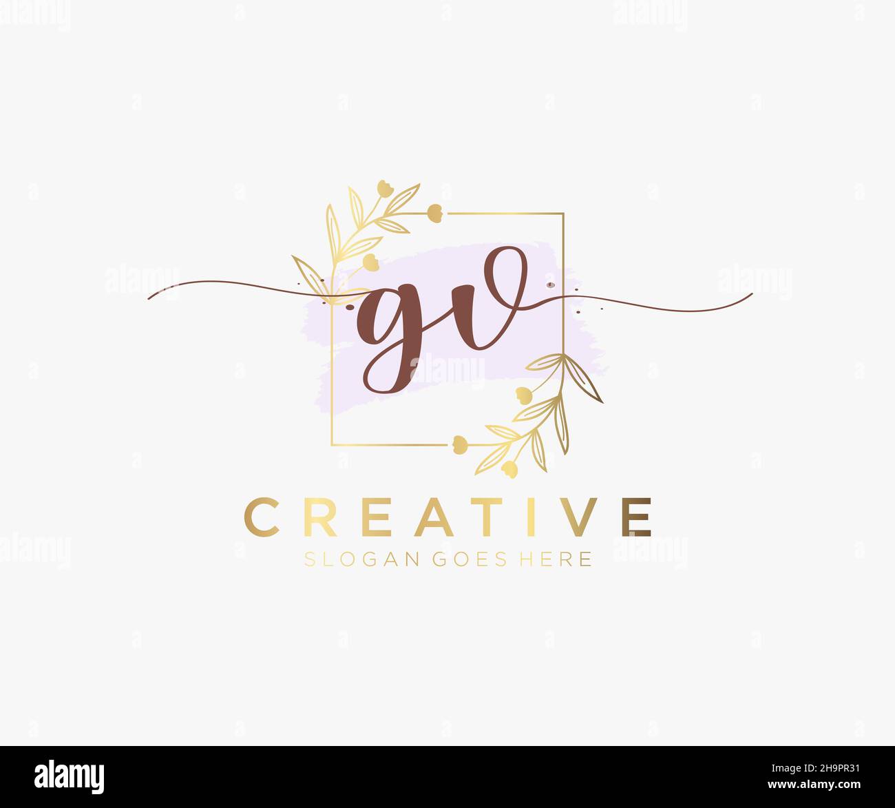 GV feminine logo. Usable for Nature, Salon, Spa, Cosmetic and Beauty ...