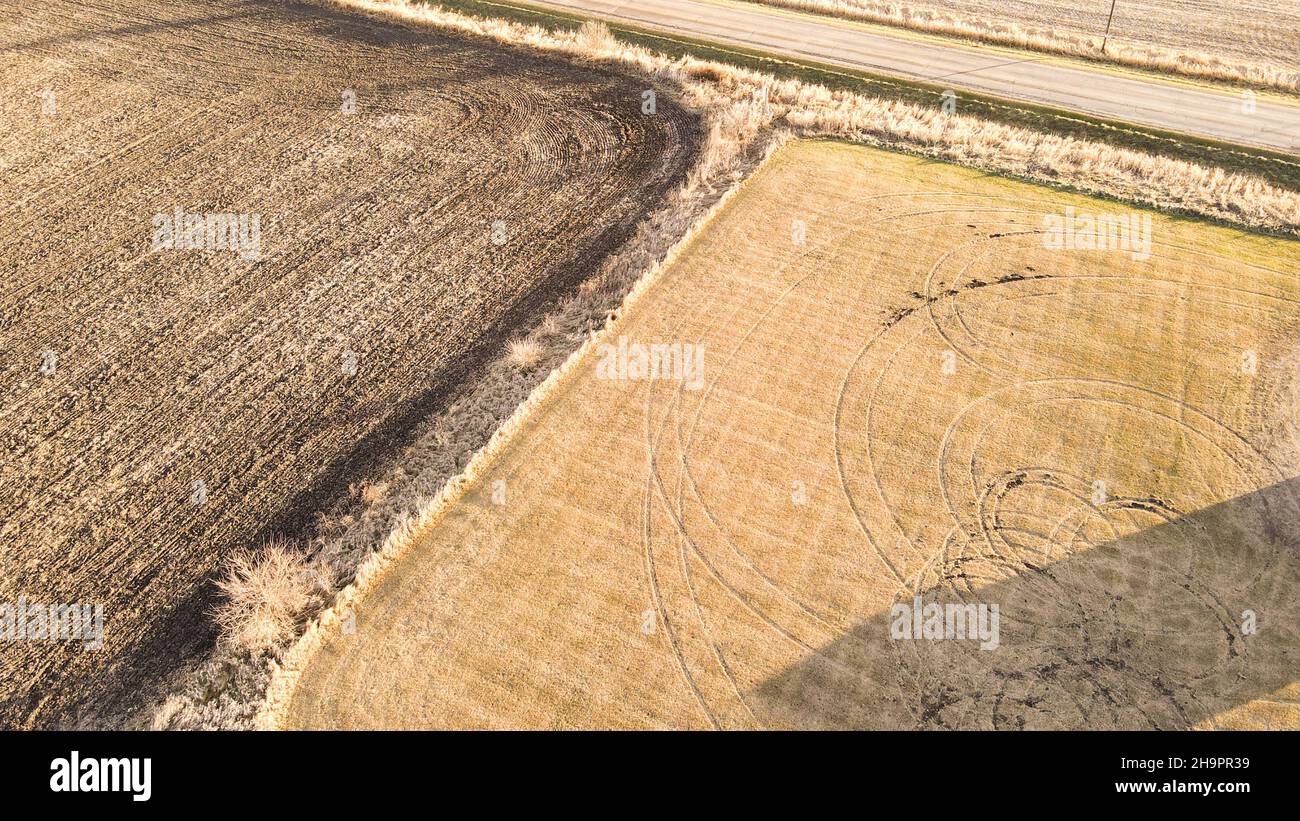 Rural wisconsin fields in autumn from above Stock Photo - Alamy