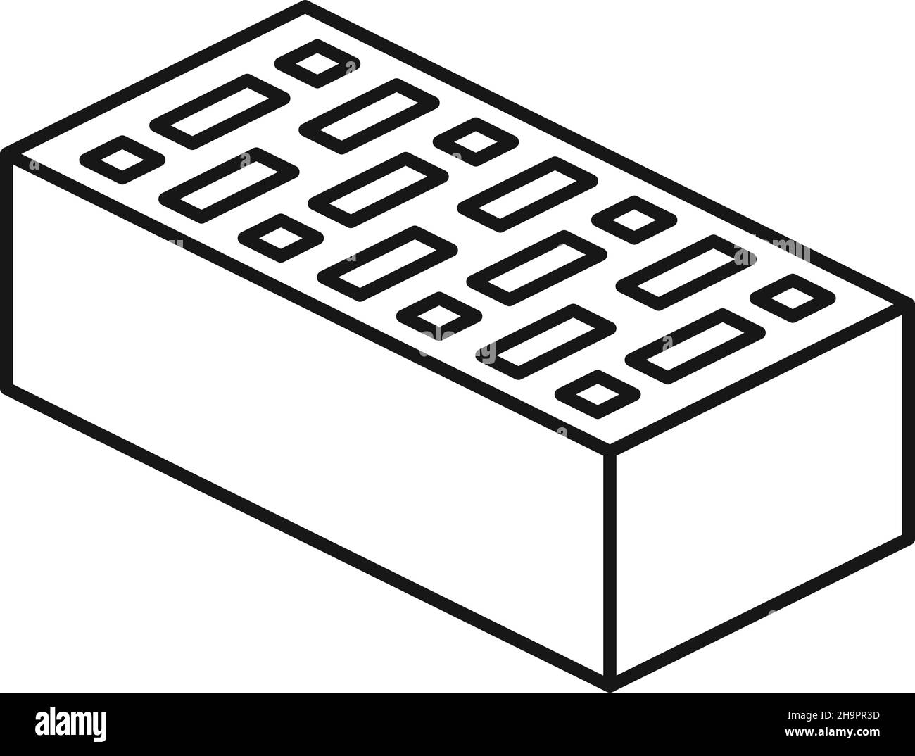 Clay brick icon. Building construction block in line style Stock Vector ...