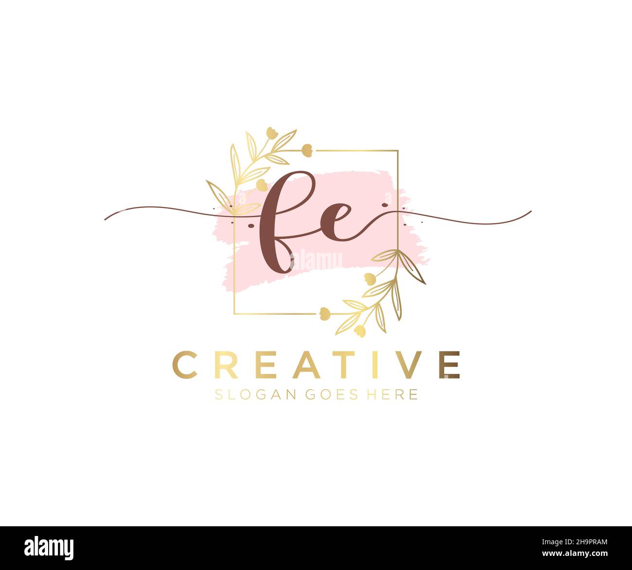 FE feminine logo. Usable for Nature, Salon, Spa, Cosmetic and Beauty ...