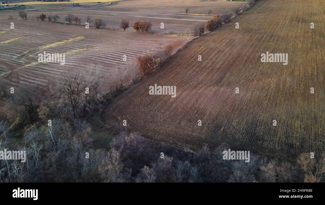 Rural wisconsin fields in autumn from above Stock Photo - Alamy