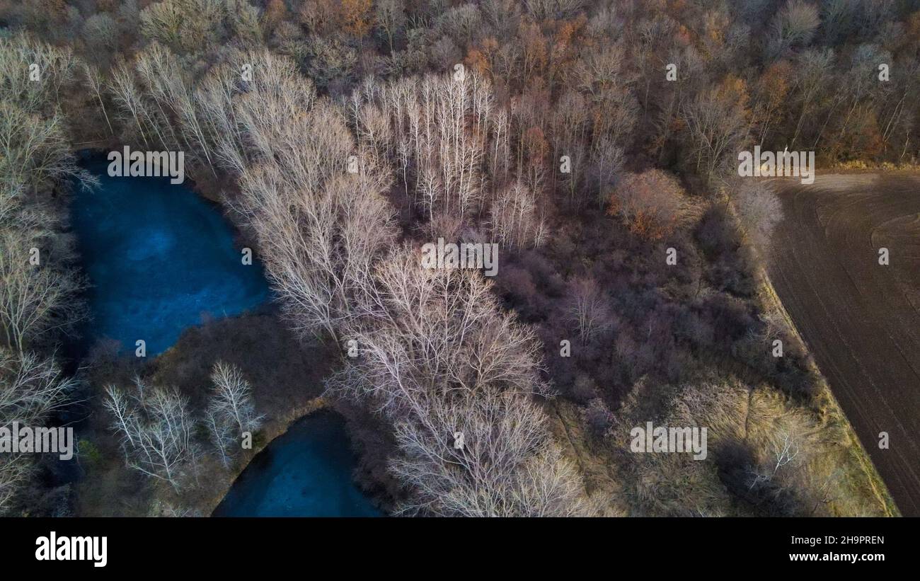 Following the blue stream through rural wisconsin farmland Stock Photo ...