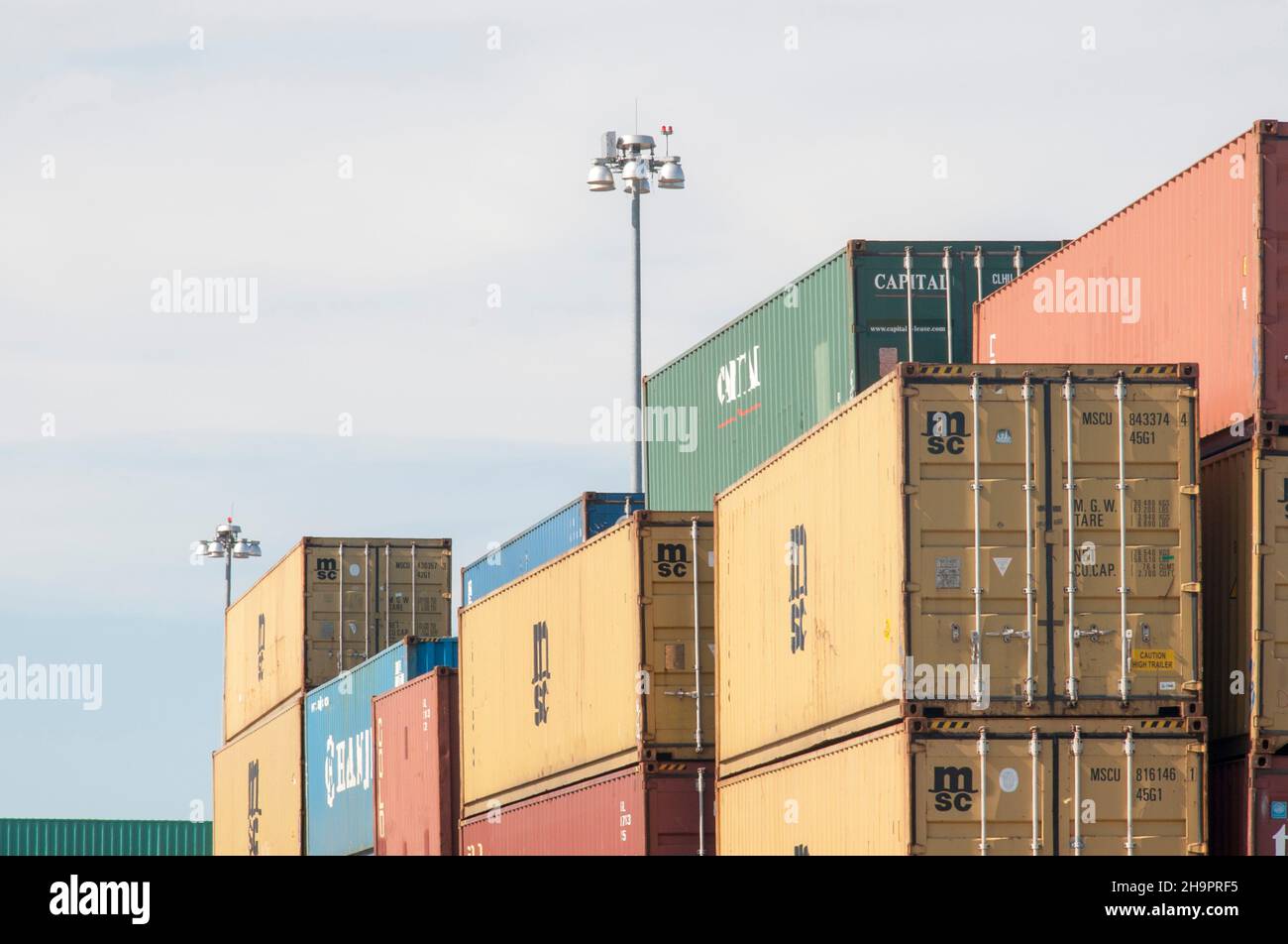 Cargo containers in South Boston Massachusetts Stock Photo - Alamy