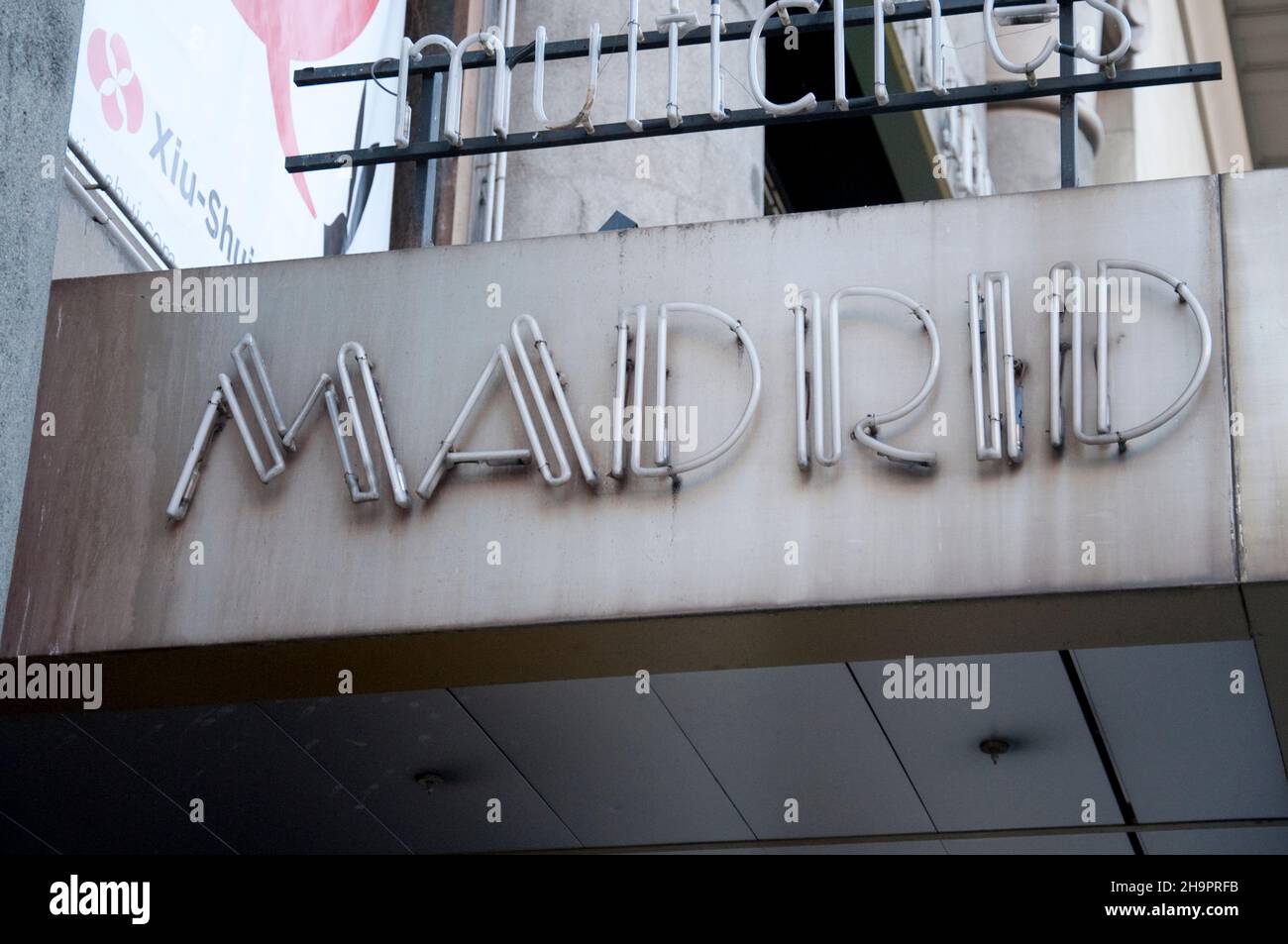 Neon MADRID sign in Madrid Spain Stock Photo - Alamy