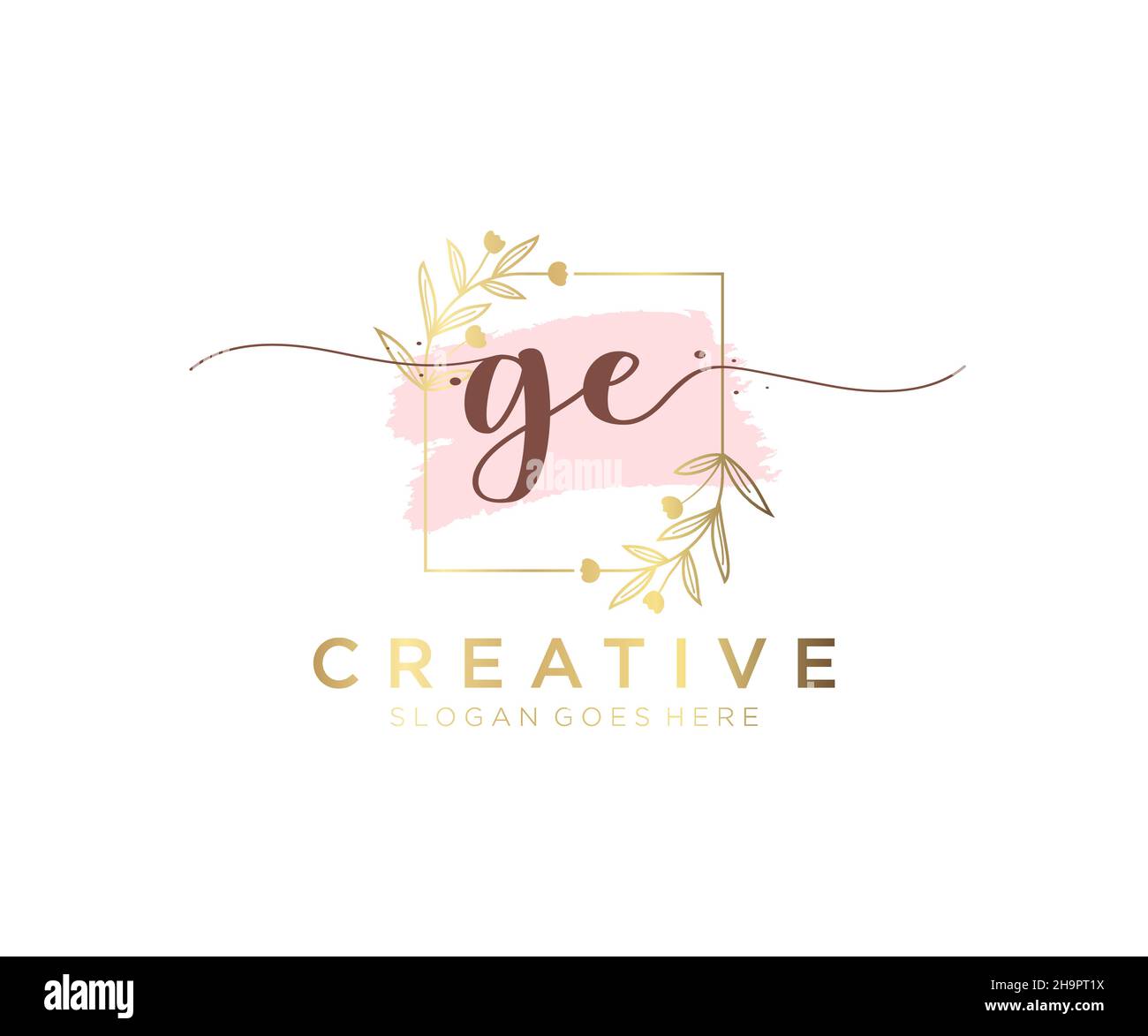 GE feminine logo. Usable for Nature, Salon, Spa, Cosmetic and Beauty ...