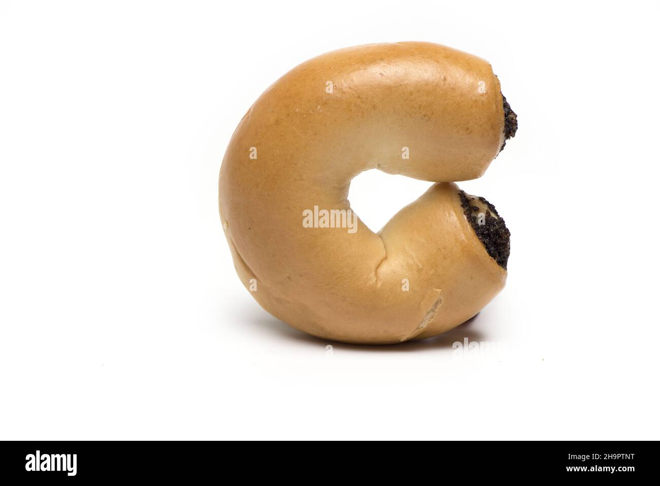Close up of traditional Austrian pastry moon croissant on white ...
