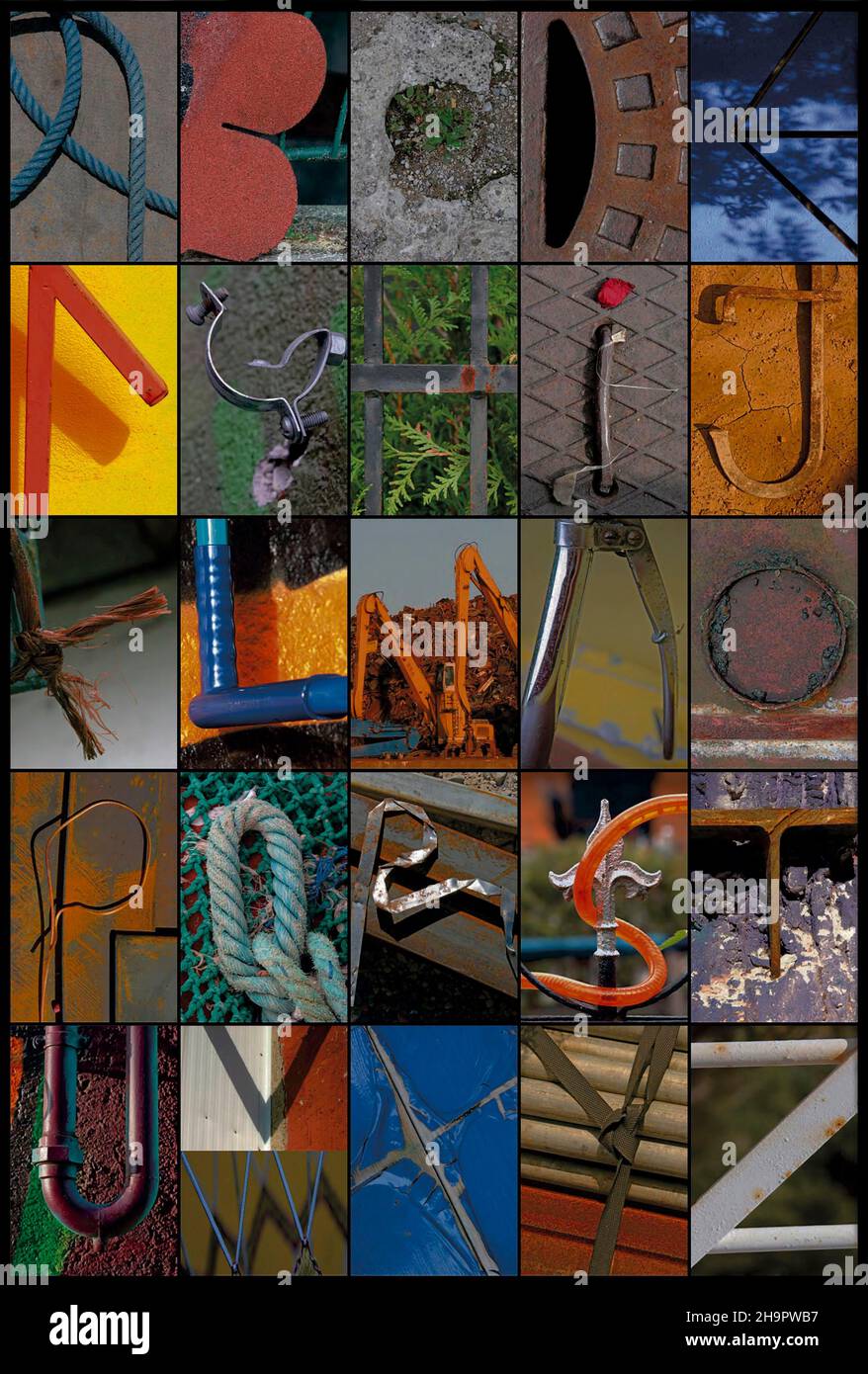 Alphabet in objects, letters from objects, motif ABC, photographic task ...