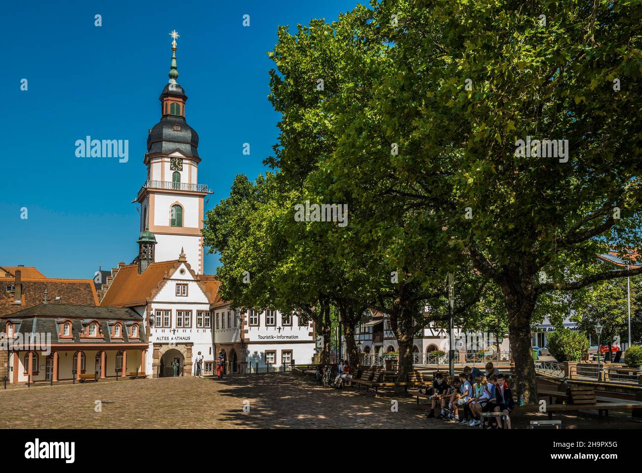 Town hall and protestant parish church hi-res stock photography and ...