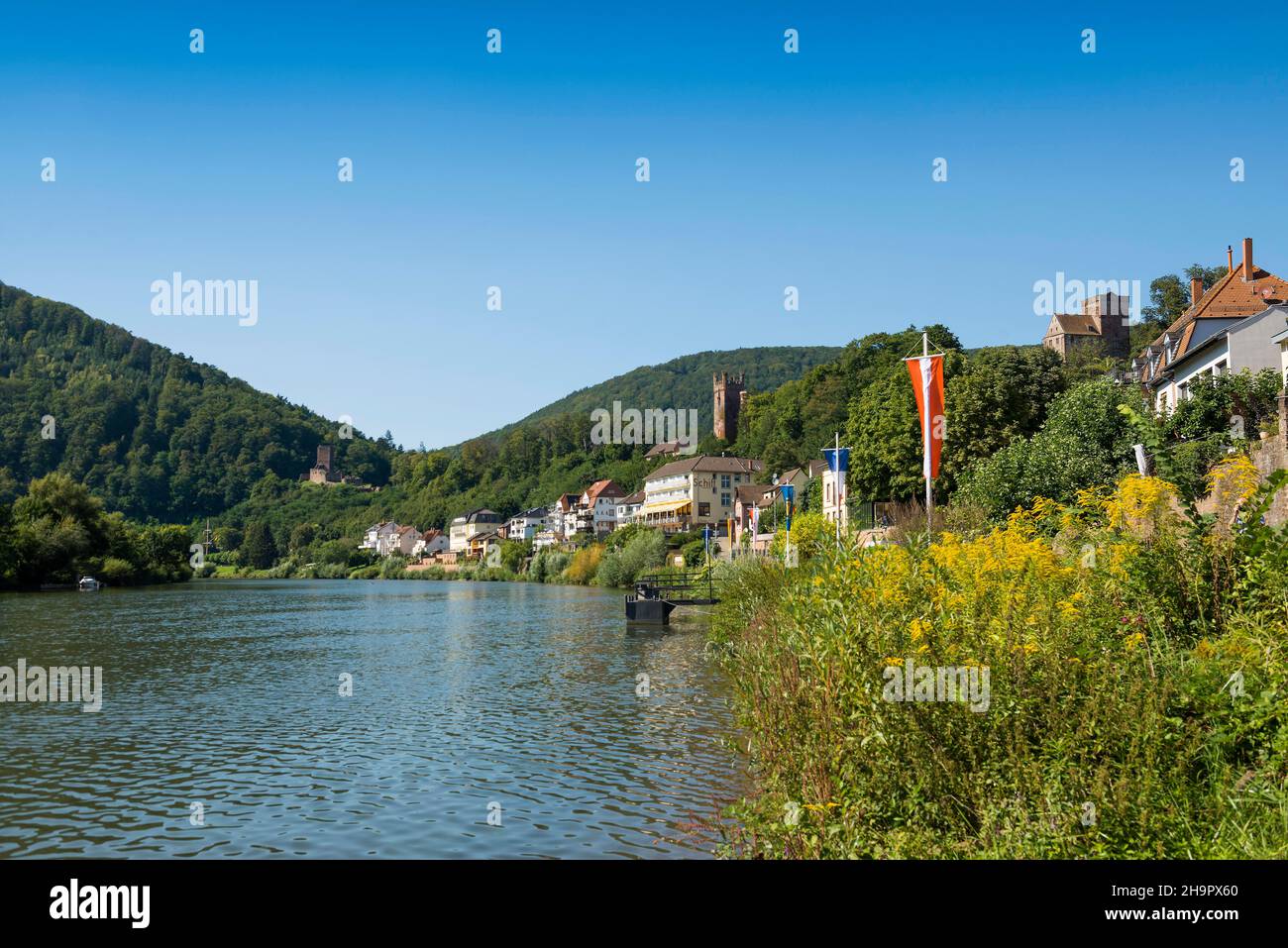 Neckar, Neckarsteinach, Vierburgenstadt, Baden-Wuerttemberg, Germany ...