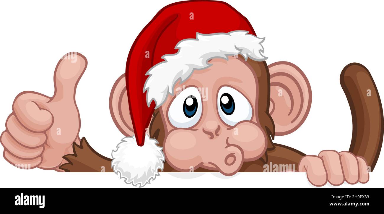 Christmas Monkey Cartoon Character in Santa Hat Stock Vector Image ... Christmas Monkey Cartoon Character in Santa Hat Stock Vector Image ...