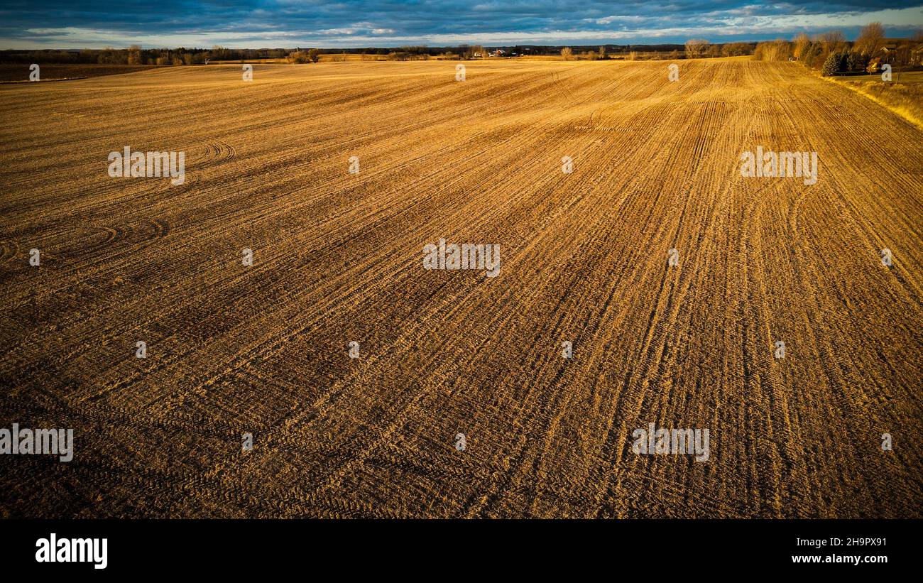 Rural Wisconsin Agricultural Life Style with long field Stock Photo - Alamy