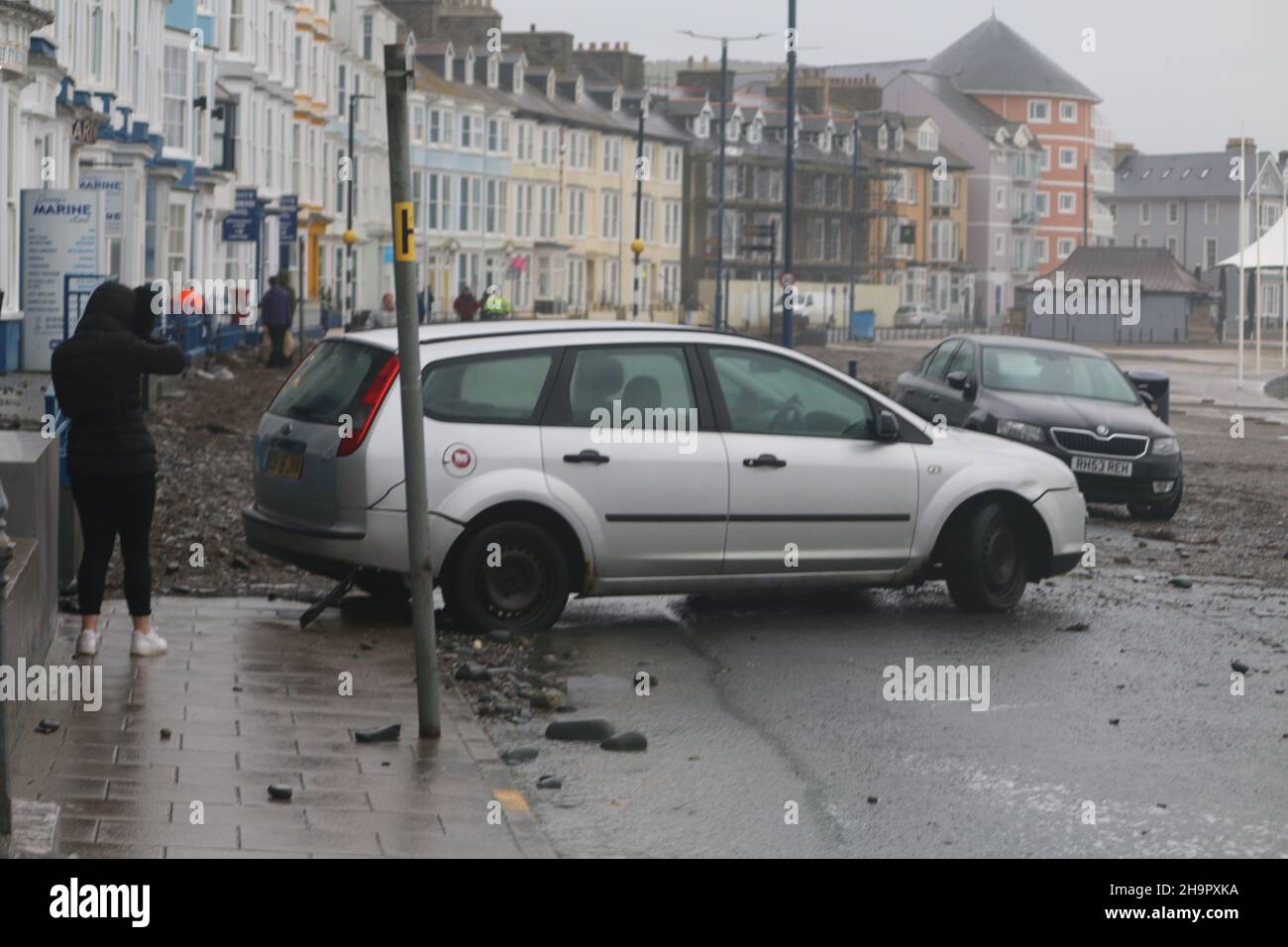 Aberystwyth Wales UK weather 8th December 2021 . Storm Barra continues ...
