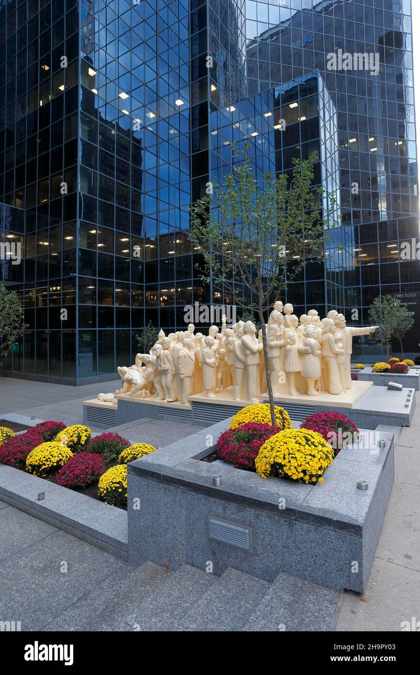 Entrance of a modern building, The Illuminated Crowd sculpture by ...