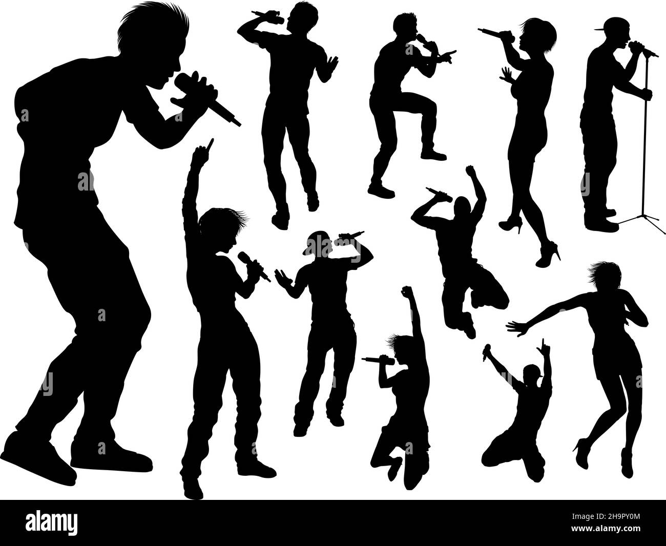 Singers Pop Rock Star Musician Silhouettes Stock Vector Image & Art - Alamy