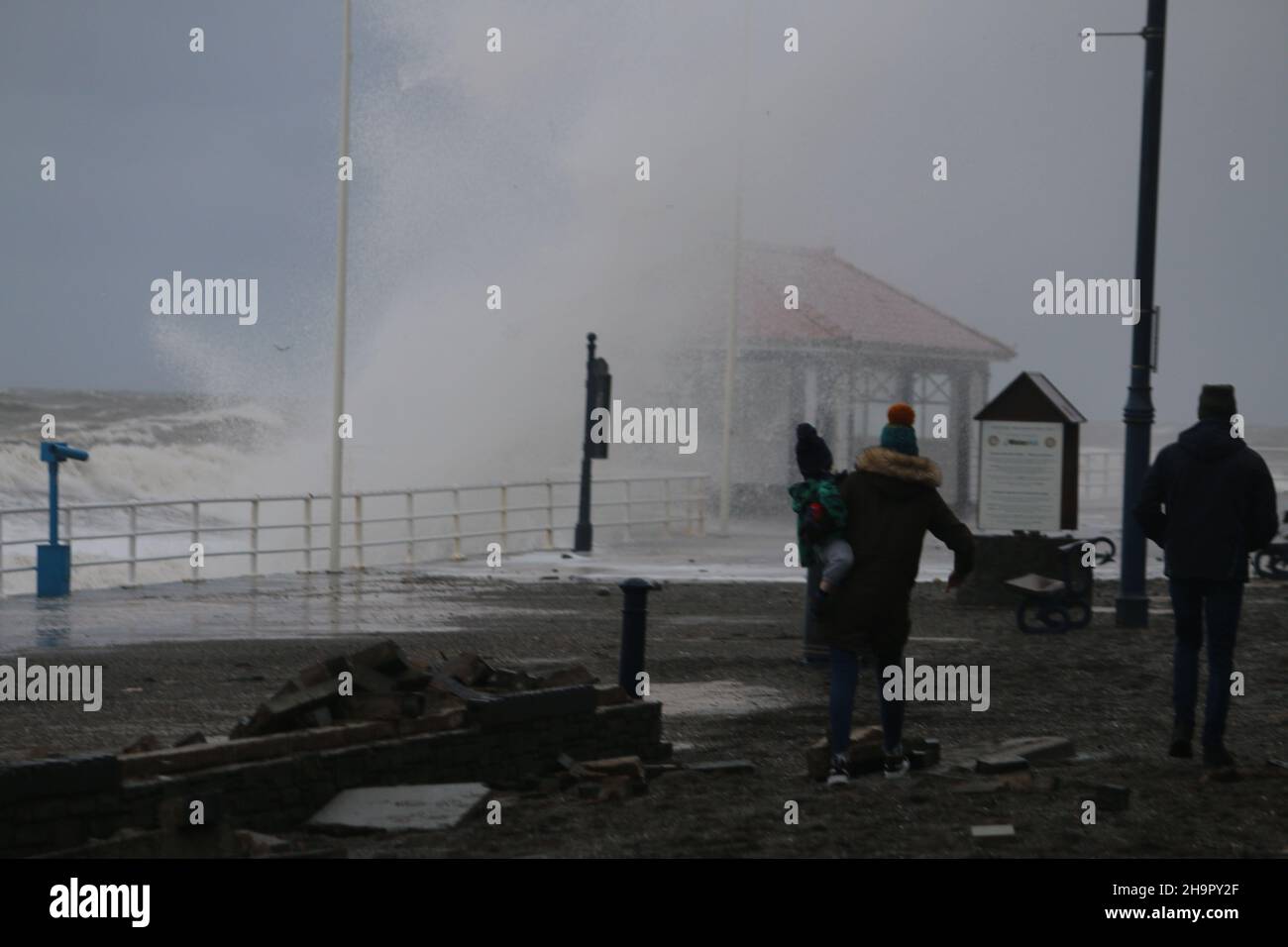 Aberystwyth Wales UK weather 8th December 2021 . Storm Barra continues ...