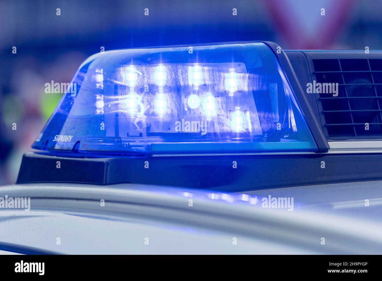 Patrol car, police, with front flashers, LED light, blue light, Germany ...